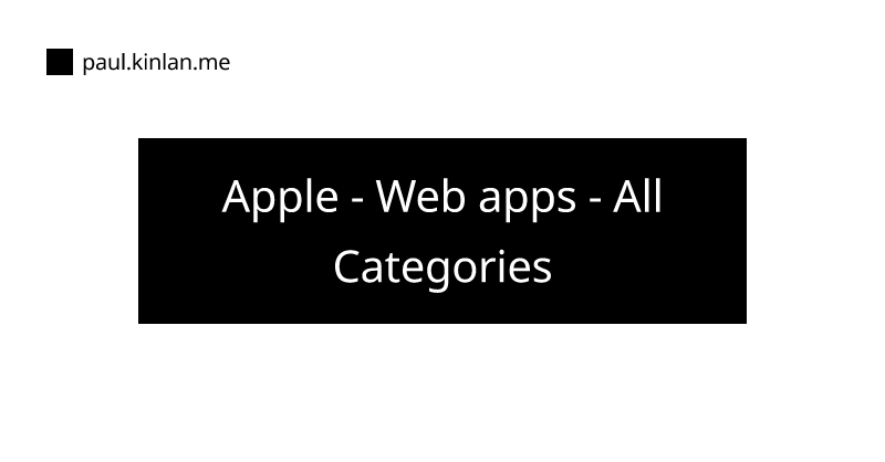Apple - Web apps - All Categories