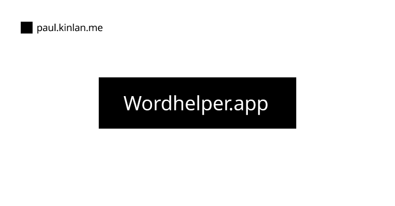 Wordhelper.app | Modern Web Development with Chrome
